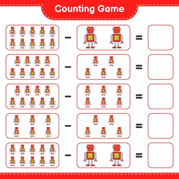 Charming Robot Counting Game for Kids | Jiffy Designs