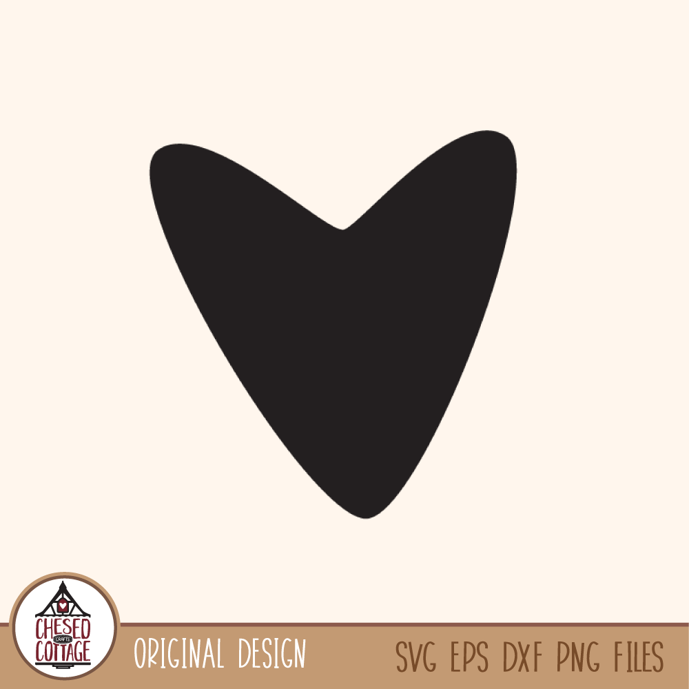 Asymmetrical Heart Silhouette with Bold Curved Edges | Jiffy Designs