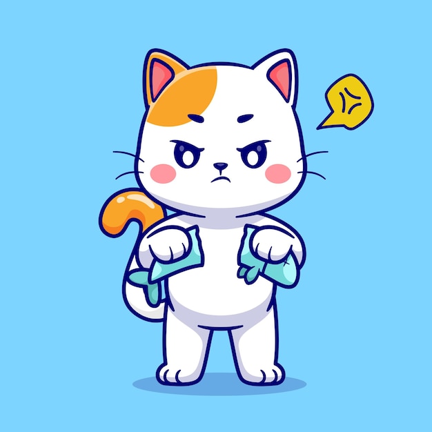 Adorable Cartoon Cat with Playful Expression | Jiffy Designs