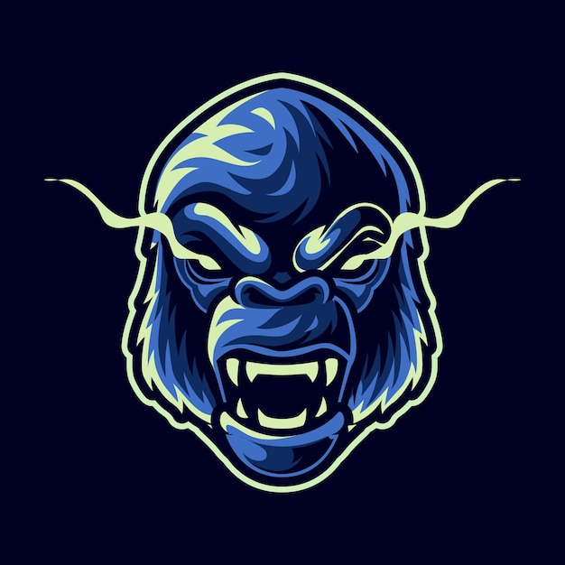 Fierce Blue Troll Face Mascot Emblem | Jiffy Designs