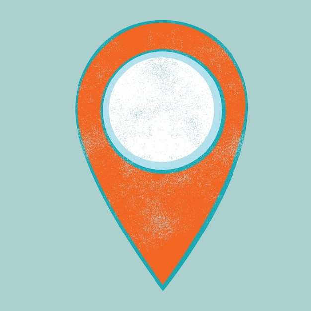 Vibrant Orange Map Marker on Soft Teal Background | Jiffy Designs
