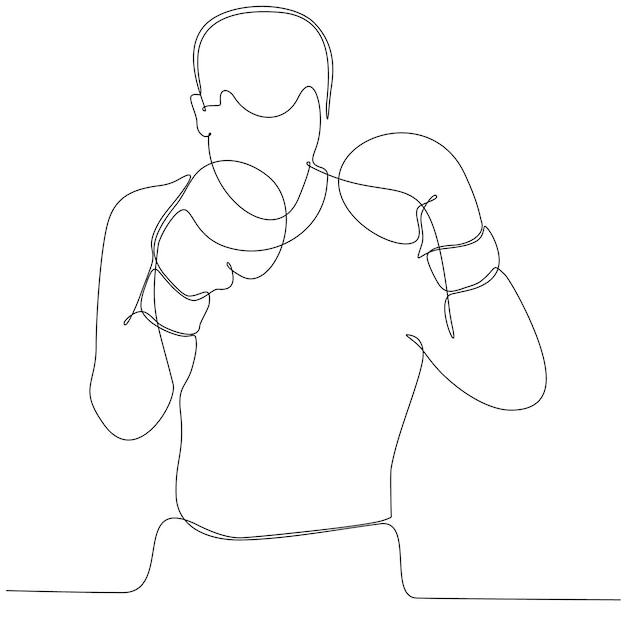 Powerful Boxer Silhouette: A Dynamic Outline of Strength | Jiffy Designs