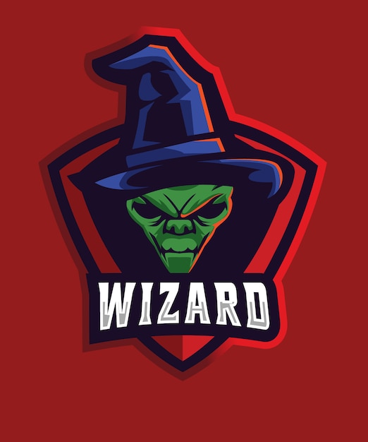 Captivating Wizard Mascot Logo on Vibrant Red Background | Jiffy Designs