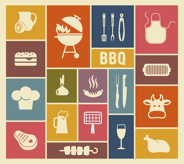 Vibrant Collection of Iconic BBQ and Grilling Symbols | Jiffy Designs