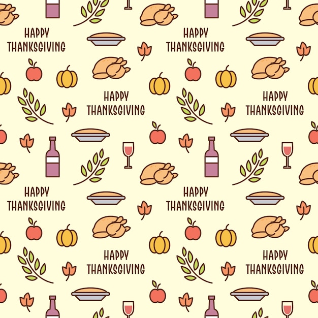 Festive Thanksgiving Pattern with Traditional Symbols | Jiffy Designs