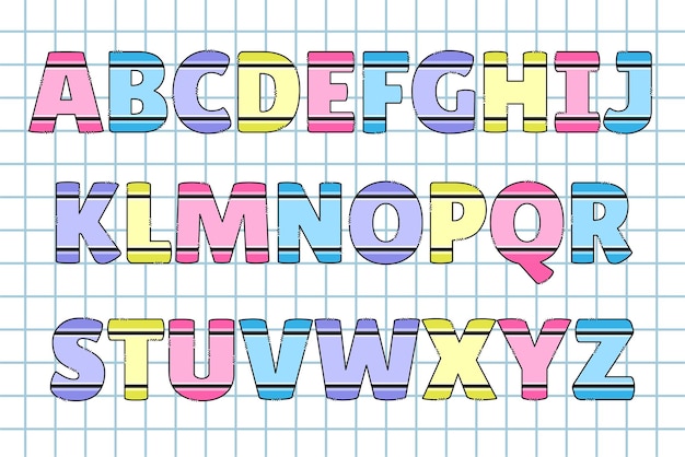 Vibrant Alphabet Letters on Graph Paper Background | Jiffy Designs