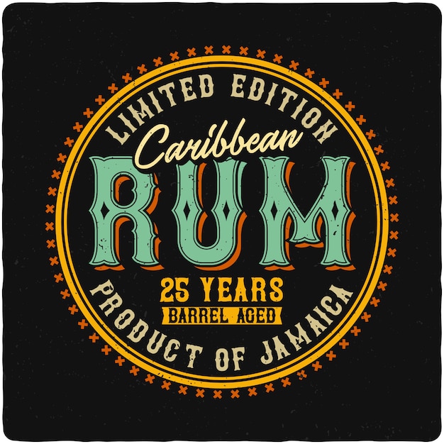 Vintage Caribbean Rum Logo with Retro Emblem and Typography | Jiffy Designs