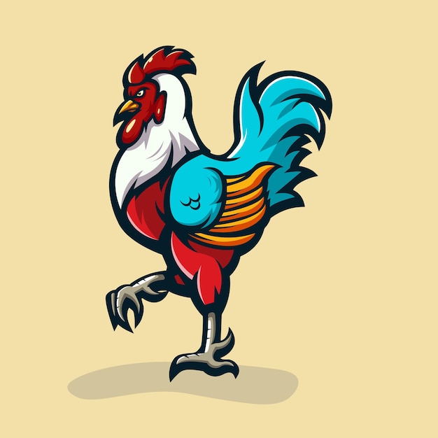Vibrant Rooster Icon: A Striking Mascot Design | Jiffy Designs