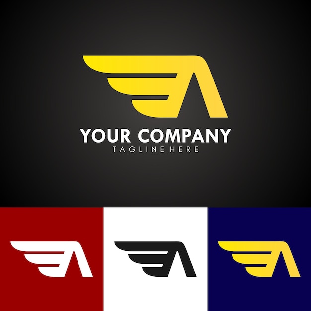 Sleek and Dynamic Winged Logo in Vibrant Color Schemes | Jiffy Designs