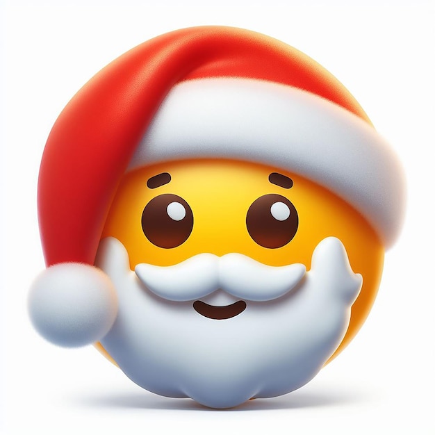 Jolly Santa Claus Emoji with Rosy Cheeks and Fluffy Hat | Jiffy Designs