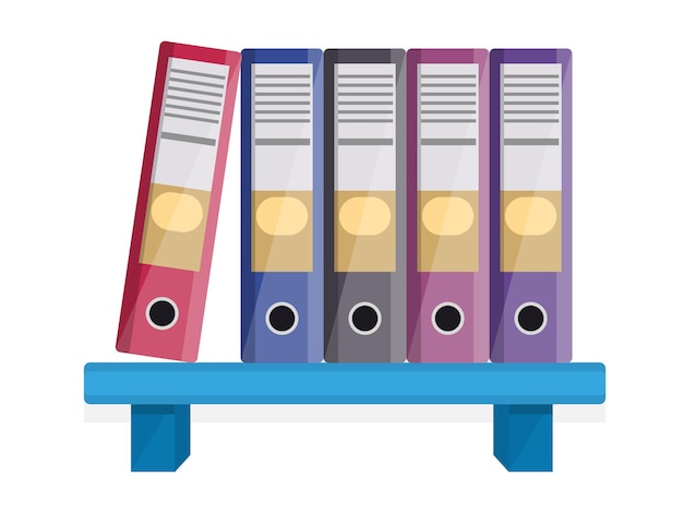 Colorful Office Binders Neatly Stacked on a Shelf | Jiffy Designs
