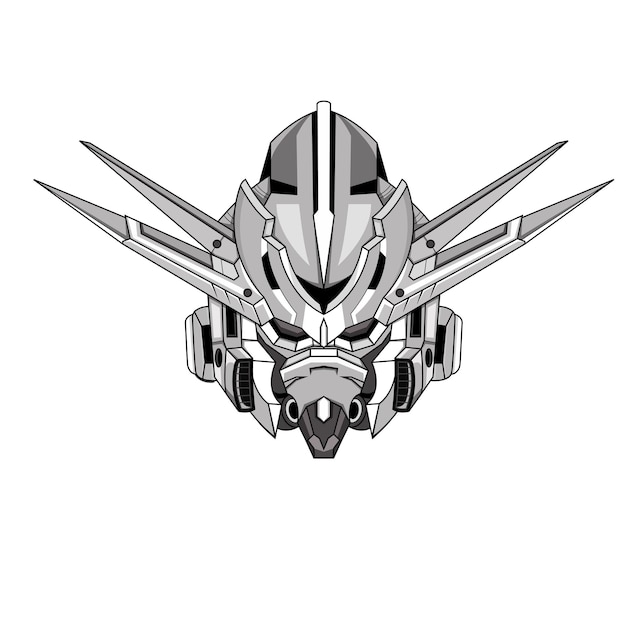 Striking Mecha-Inspired Emblem with Sleek Geometric Design | Jiffy Designs
