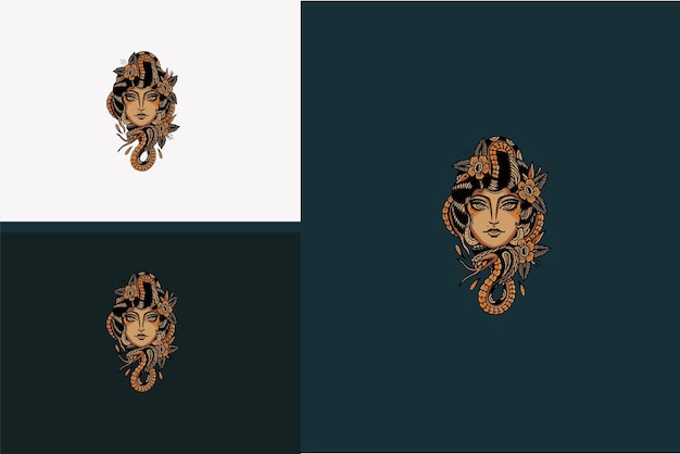 Mystical Serpent-Crowned Maiden - Ornate Mythological Portrait | Jiffy ...