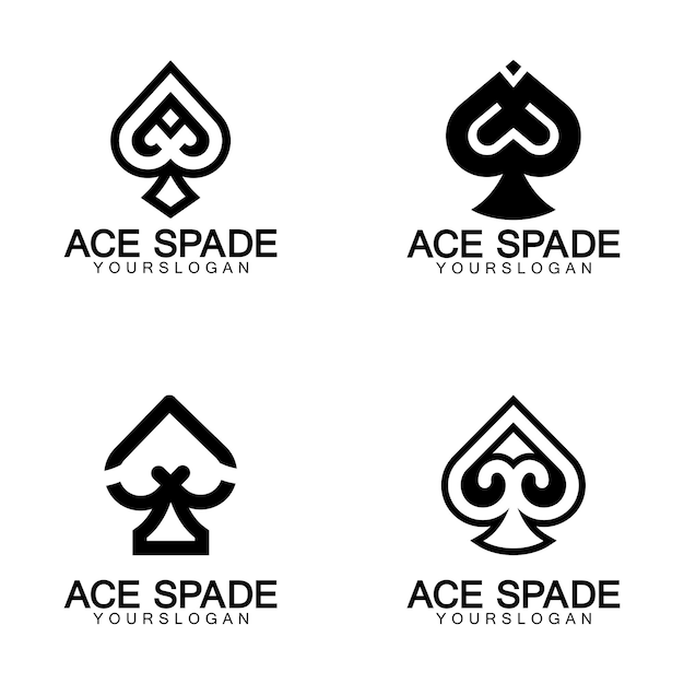 Versatile Ace Spade Symbols in Monochrome Collection | Jiffy Designs