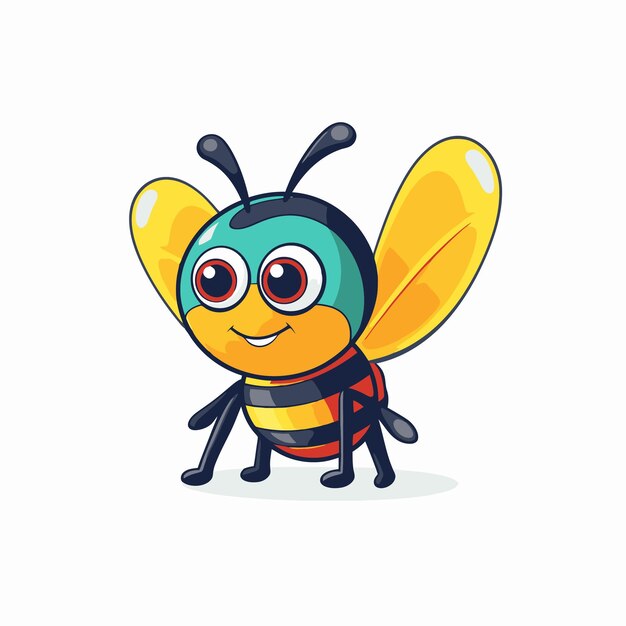 Cheerful Cartoon Bee with Vibrant Colors and Friendly Expression ...