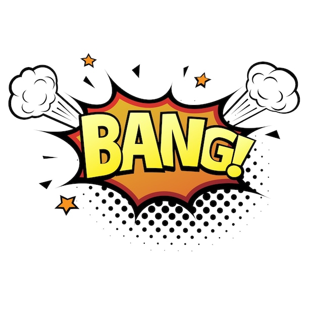 Vibrant Comic Book Explosion with Dramatic 'Bang' Text | Jiffy Designs
