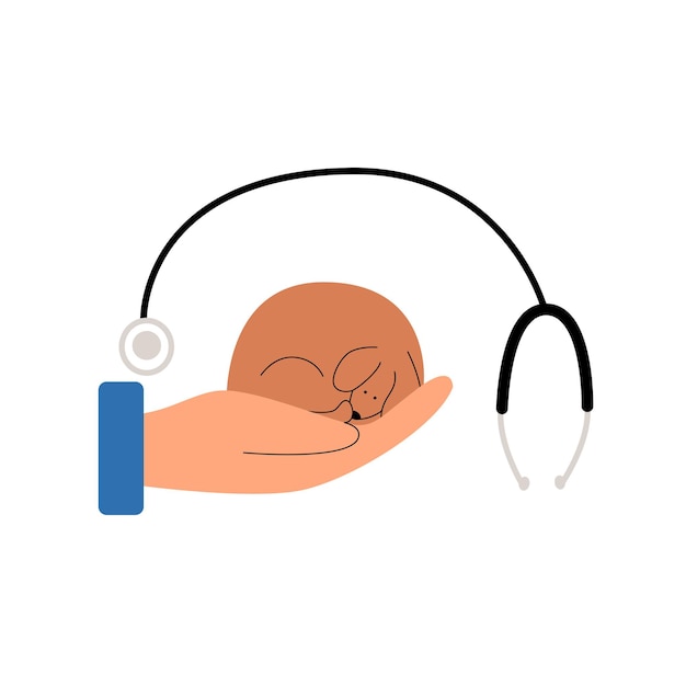 Caring Embrace: A Healing Hand Cradling a Sleeping Infant | Jiffy Designs