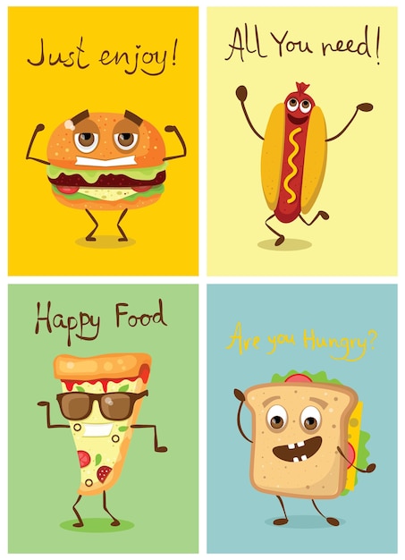 Whimsical and Vibrant Food Character Collection | Jiffy Designs