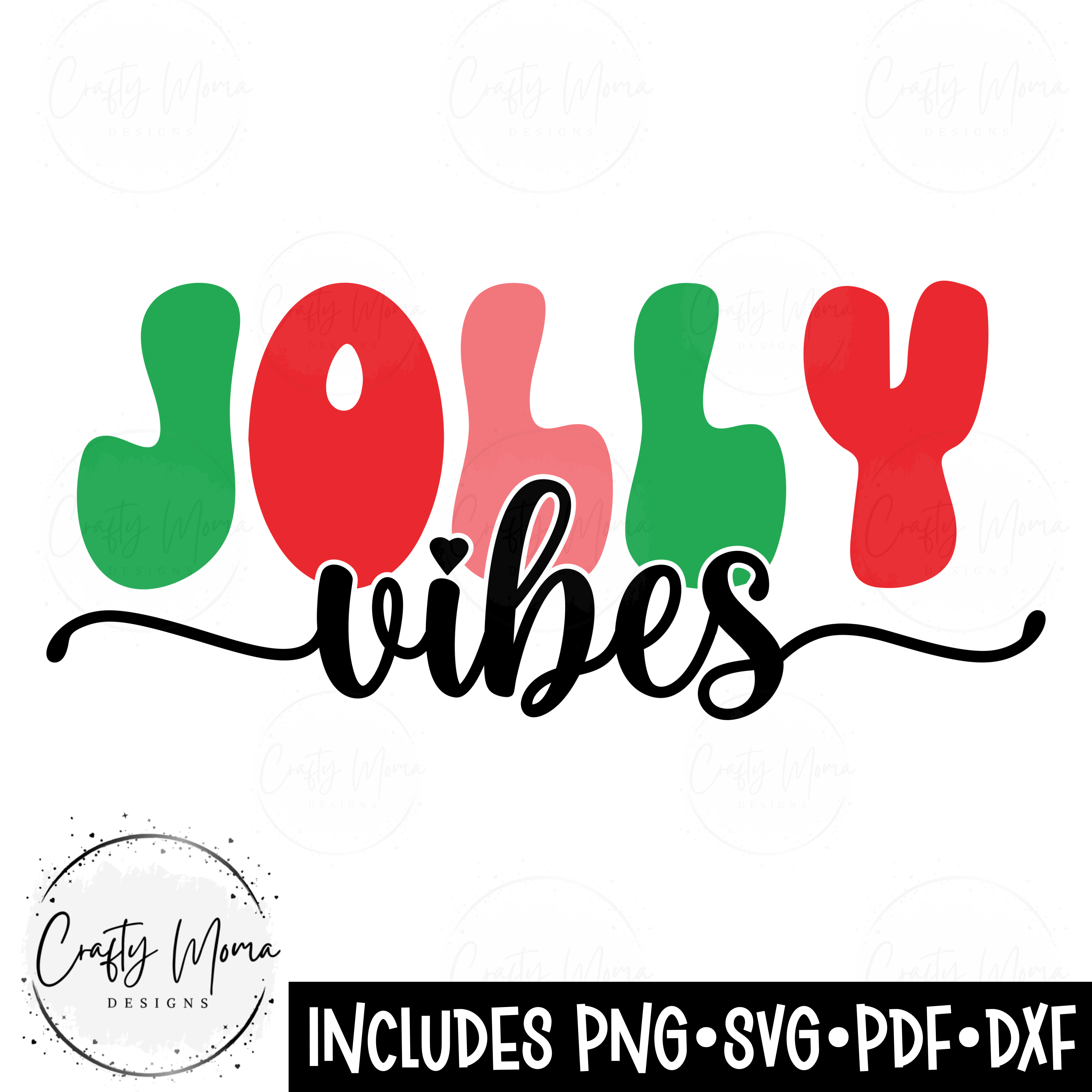 'Jolly Vibes' Playful Lettering with Festive Colors and Swirling Script ...