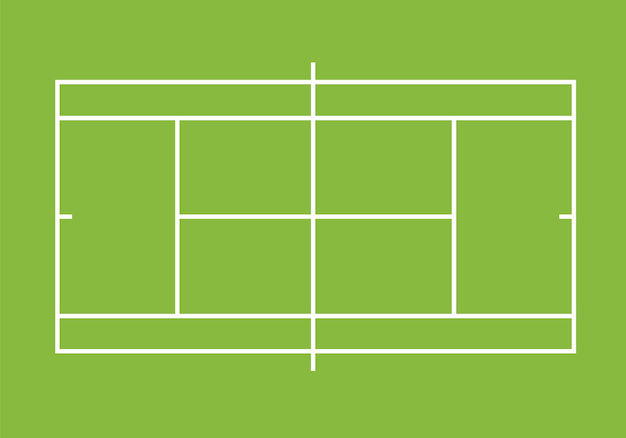 Minimalist Tennis Court Layout on Lush Green Background | Jiffy Designs