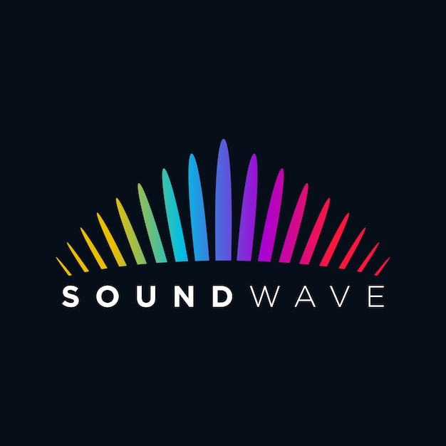 Colorful Radiating Sound Wave Logo with Soundwave Text | Jiffy Designs