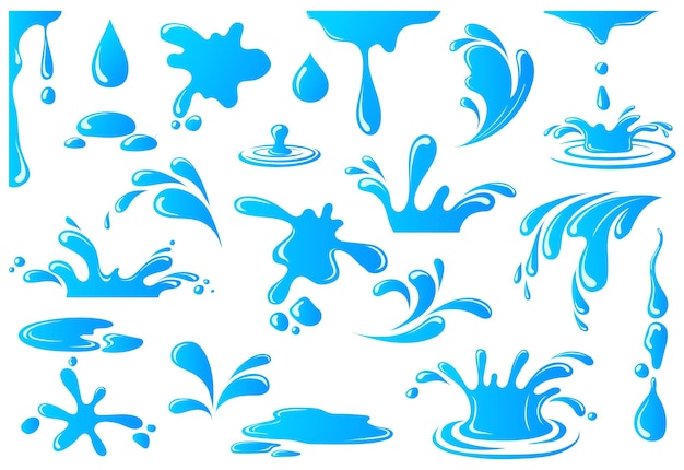 Vibrant Blue Water Splash Elements Collection | Jiffy Designs