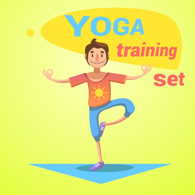 Vibrant Yoga Pose Illustration with Upbeat Typography | Jiffy Designs