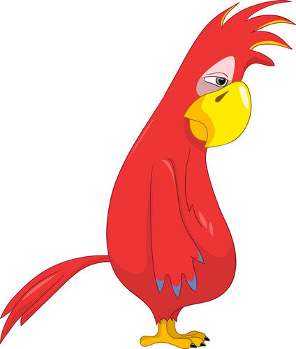 Funny Parrot. Sad. | Jiffy Designs