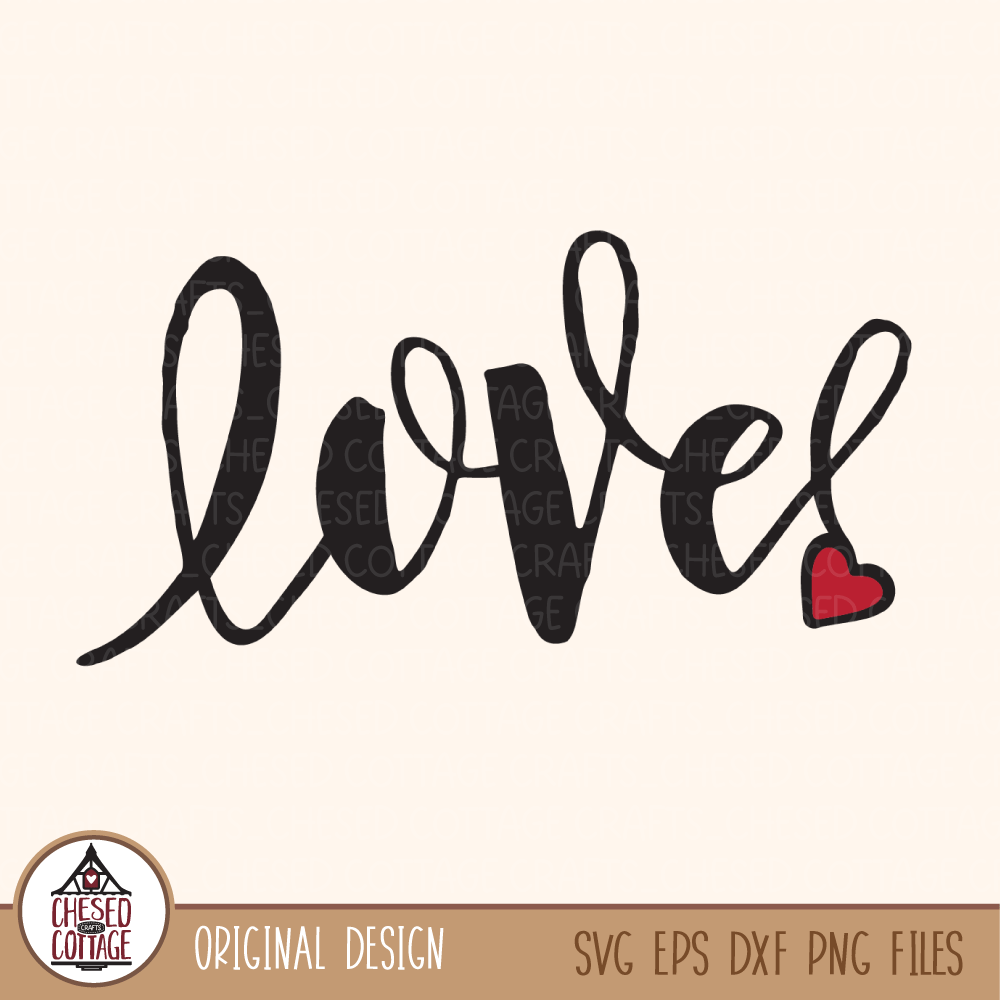 'Love' Elegant Cursive Script with Charming Red Heart Accent | Jiffy ...