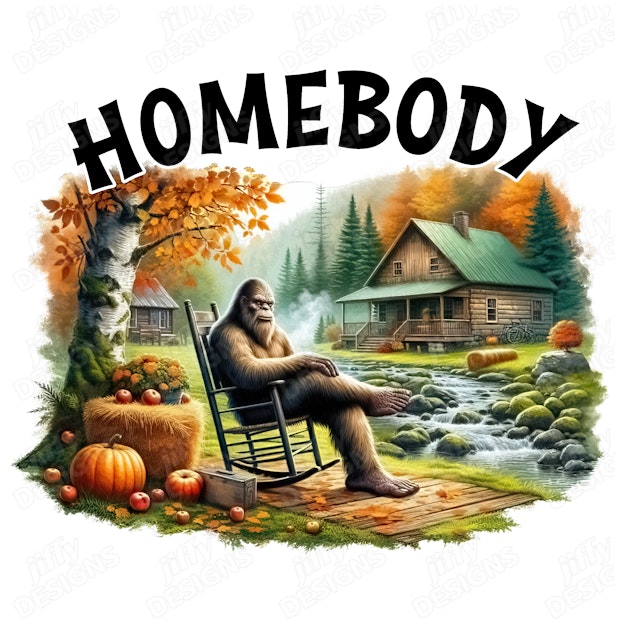 'Homebody' Rustic Autumn Scene with Relaxing Figure in Nature | Jiffy ...
