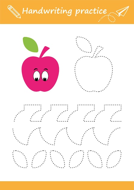 Whimsical Apple Handwriting Practice for Kids | Jiffy Designs