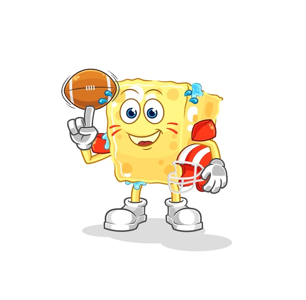 Cheerful Cartoon Sponge Holding a Football | Jiffy Designs