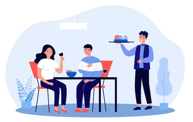 Delightful Dining Experience with Family and Waiter | Jiffy Designs