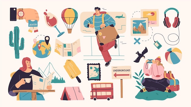 Diverse Collection of Vibrant Icons Representing Modern Lifestyle ...