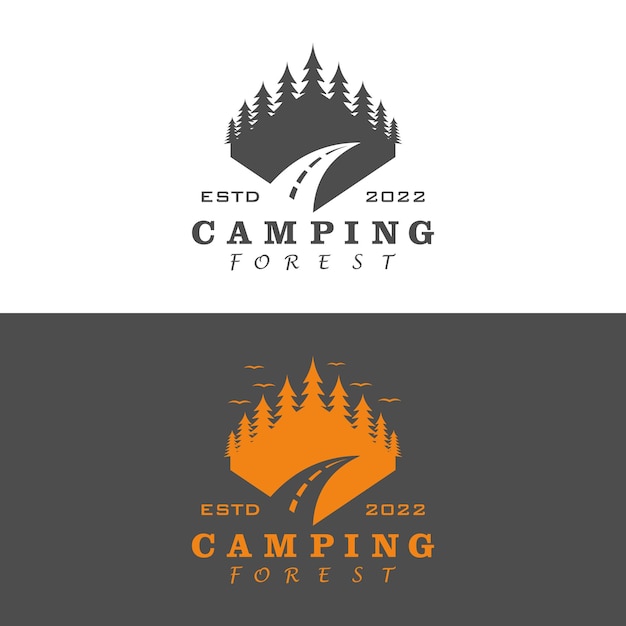 Captivating Camping Forest Logo with Evergreen Trees | Jiffy Designs