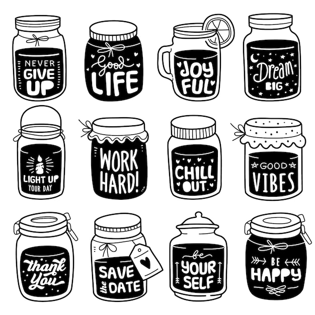 Whimsical Motivational Jars with Inspiring Typographic Designs | Jiffy ...