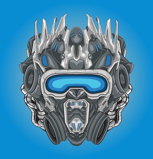 Futuristic Robotic Mask with Glowing Visor | Jiffy Designs