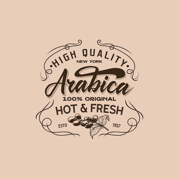 Vintage Arabica Coffee Shop Logo with Intricate Designs | Jiffy Designs