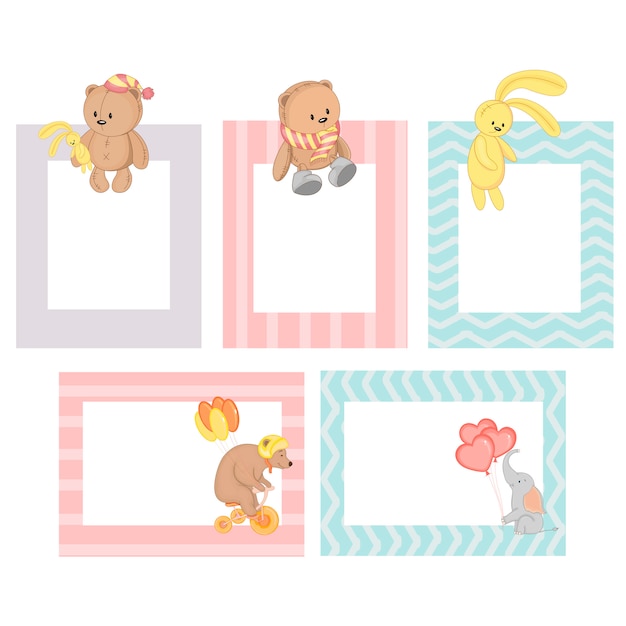 Adorable Teddy Bear Frames with Playful Patterns and Accents | Jiffy ...
