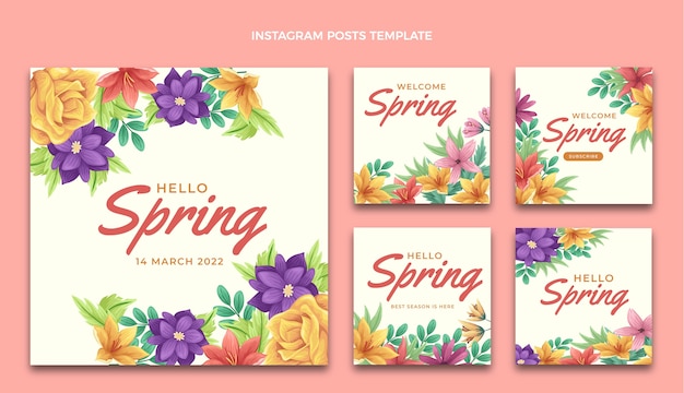 Vibrant Spring Flowers Social Media Graphics Collection | Jiffy Designs