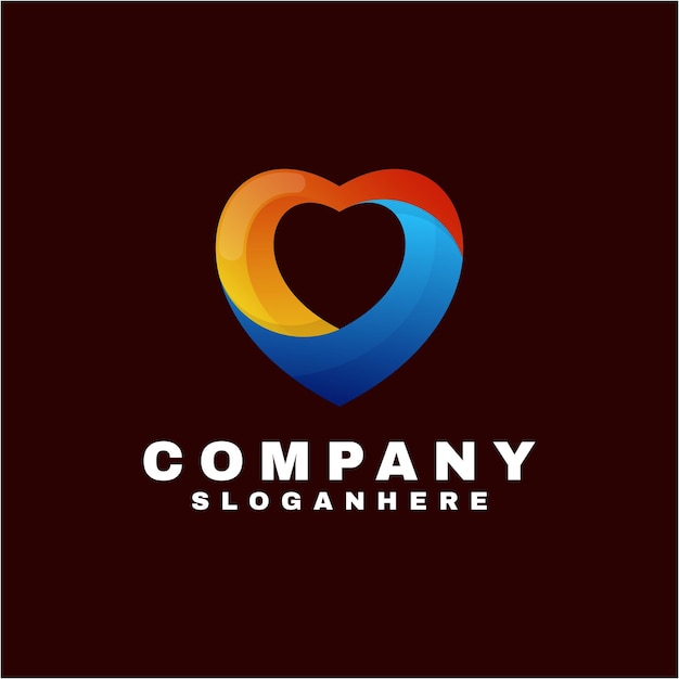 Vibrant Overlapping Heart Logo with Company Slogan Text | Jiffy Designs
