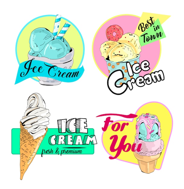 Playful Ice Cream Illustrations with Vibrant Colors and Textures ...