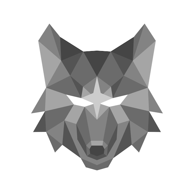 Geometric Wolf Head with Striking Monochrome Polygons | Jiffy Designs