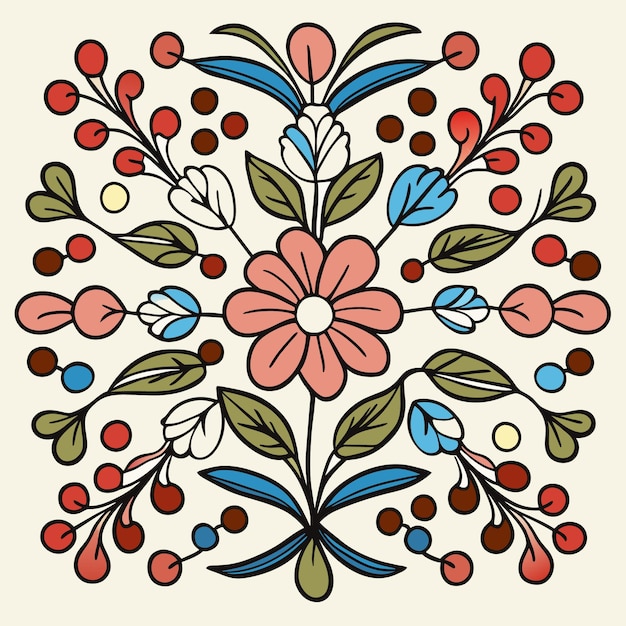 Vibrant Floral Motif with Intricate Patterns and Textures | Jiffy Designs