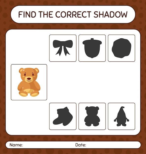 Adorable Teddy Bear Shadow Matching Game | Jiffy Designs
