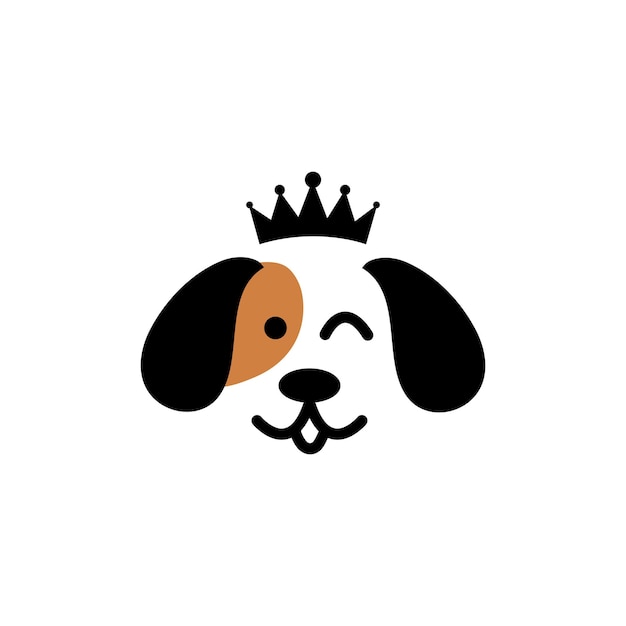 Regal Pup: Crowned Canine Cartoon Character | Jiffy Designs