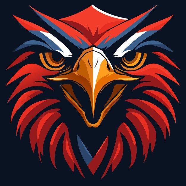 Fierce and Majestic Hawk Emblem in Bold Hues | Jiffy Designs