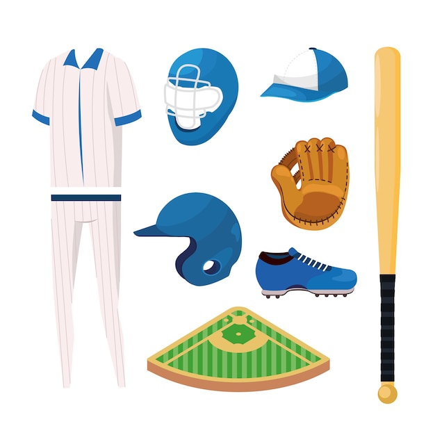 Vibrant Baseball Essentials Showcased in Striking Illustration | Jiffy ...
