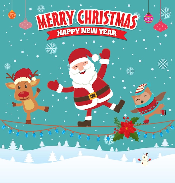 Jolly Santa and Festive Friends Celebrate Christmas Cheer | Jiffy Designs