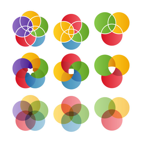 Set Of Venn Diagrams Concept. Infographics, Circular Statistics And ...